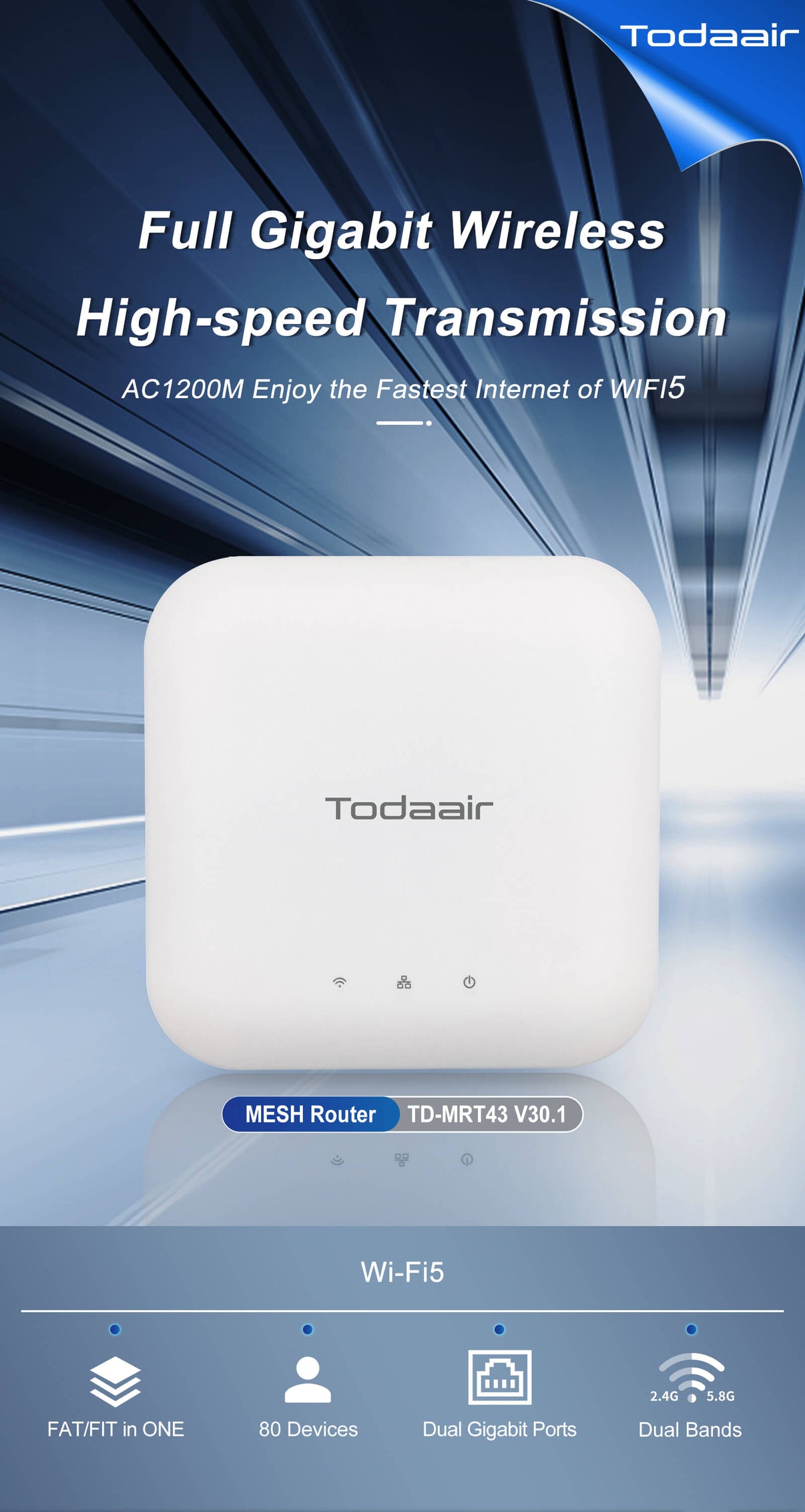 TD-MRT43 V30.1 Todaair Mesh router AC1200M